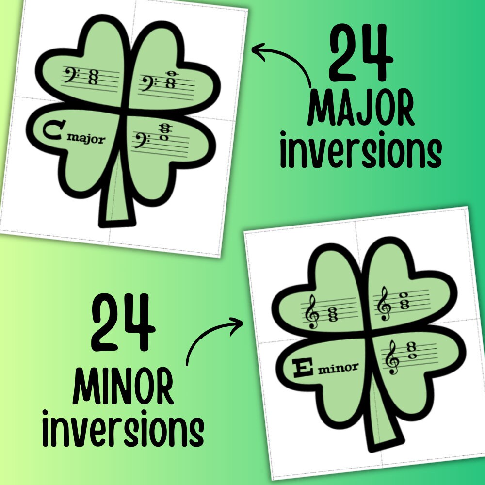 Chord Inversions Puzzles - St. Patrick's Day Music Theory Triads for ...