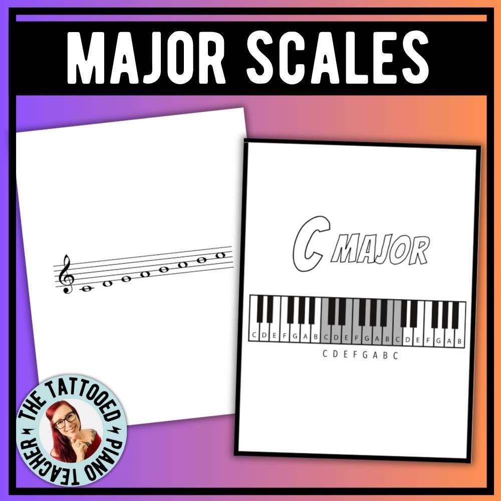 Major Scales Flash Cards | Octave Piano Scales | Music Theory ...