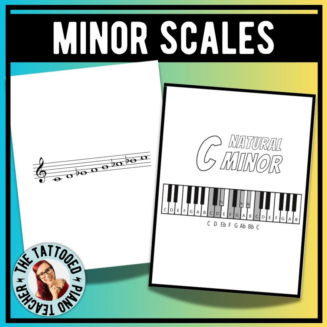 Minor Scales Flash Cards | Harmonic Piano Scales | Music Theory ...