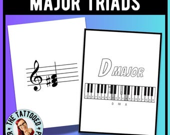 Chord Names Flashcards two Pack Great Learning Triads and Seventh ...