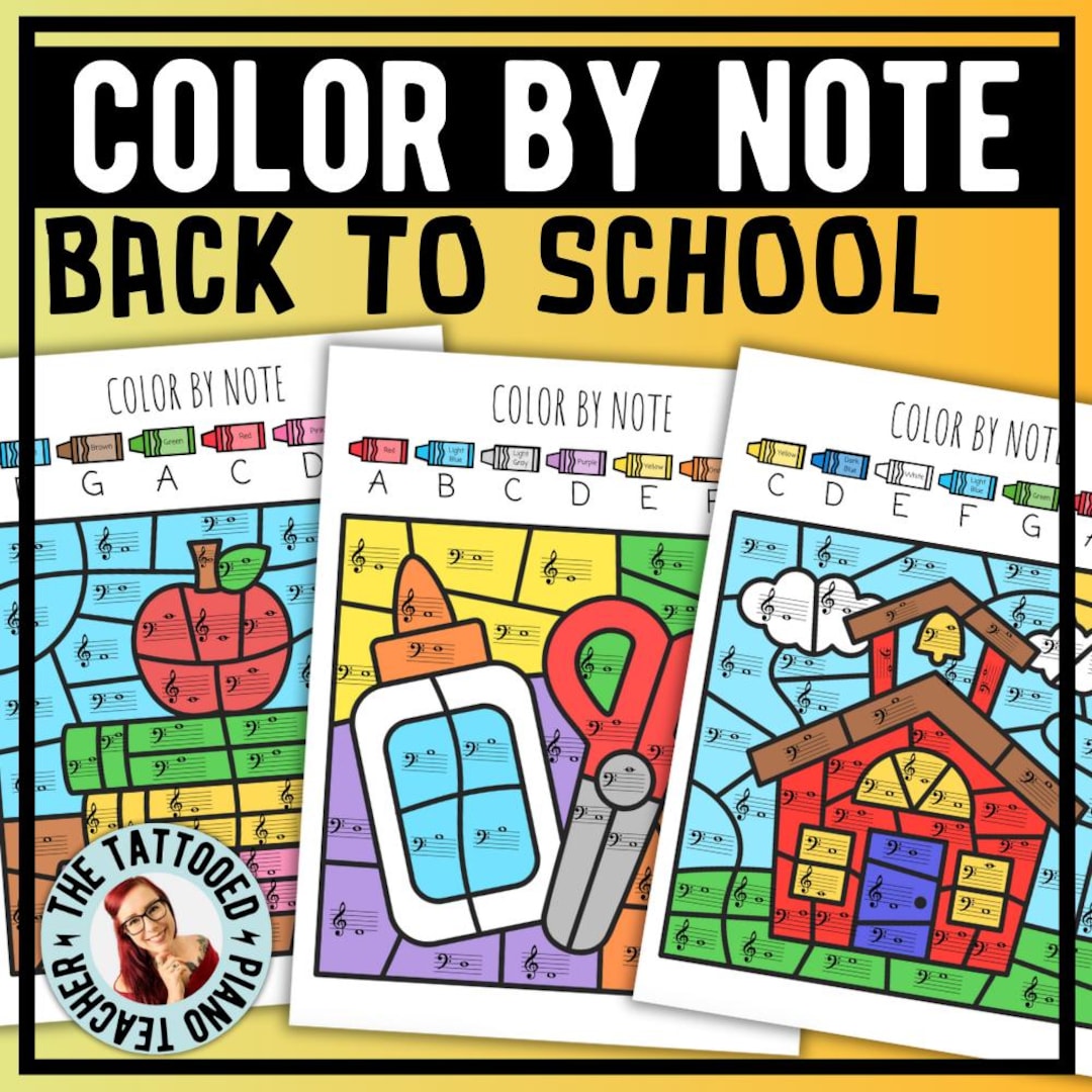 Back to School Music Coloring Pages Color by Code Music Notes Note ...