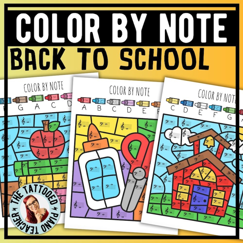 Back to School Music Coloring Pages Color by Code Music Notes Note ...