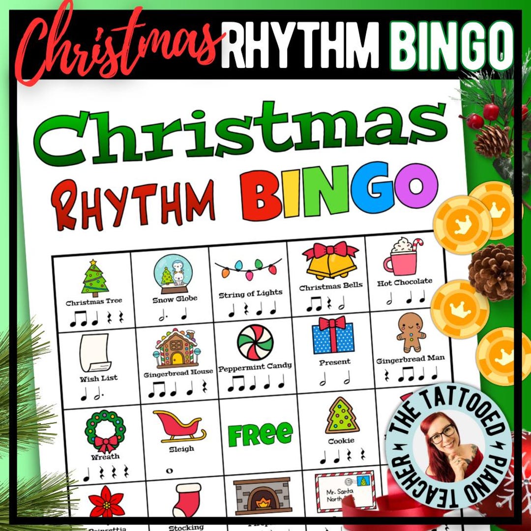 Christmas Rhythm Bingo | Music Bingo Game for Beginners | Piano Music ...