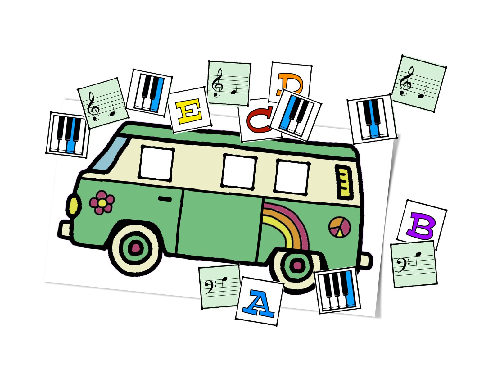 MUSIC THEORY PUZZLES | Summer Beach Matching Game: Notes, Key Names ...