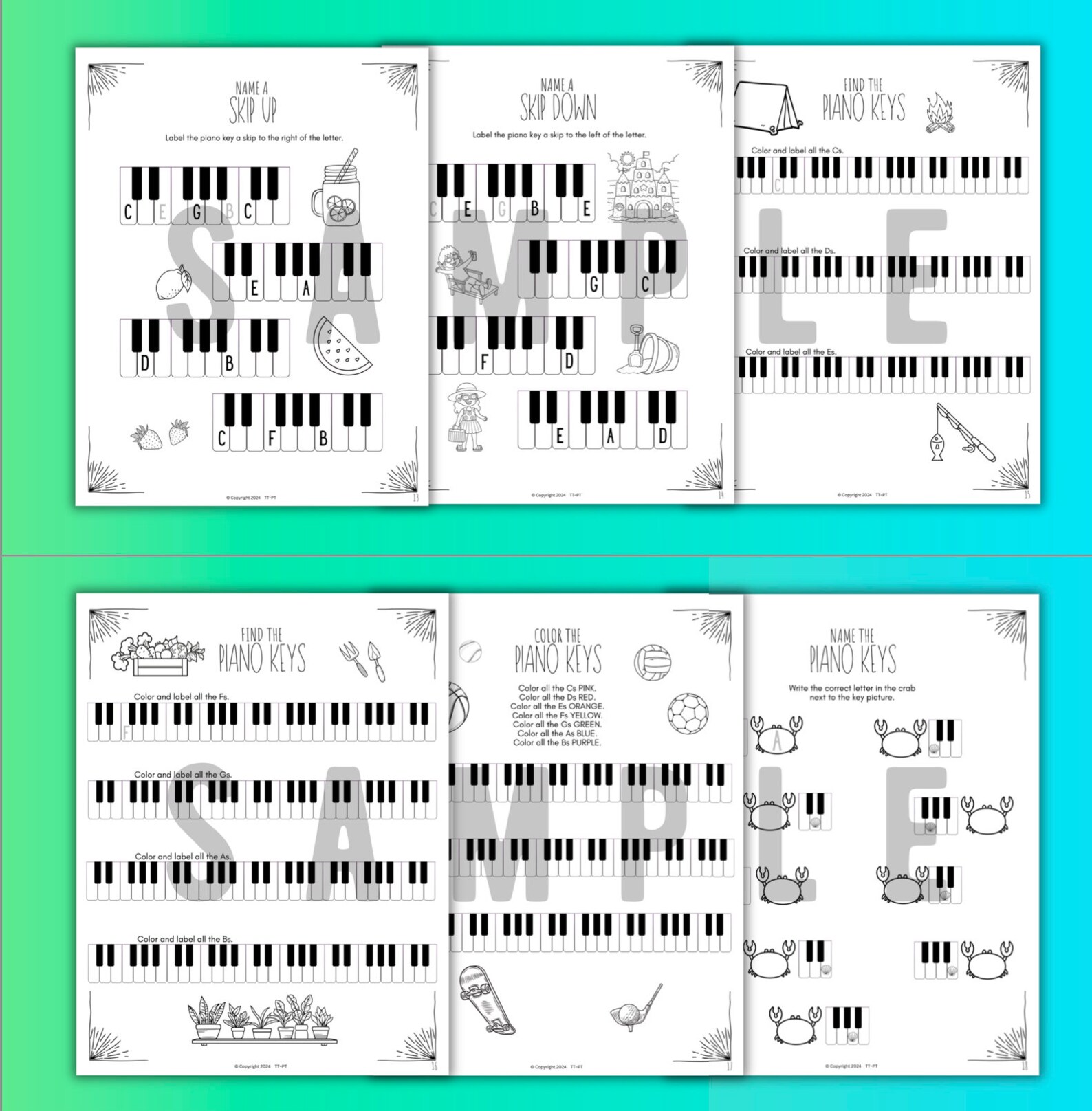 Summer Music Worksheets | Piano KEYS [black Keys, White Keys] Beach ...