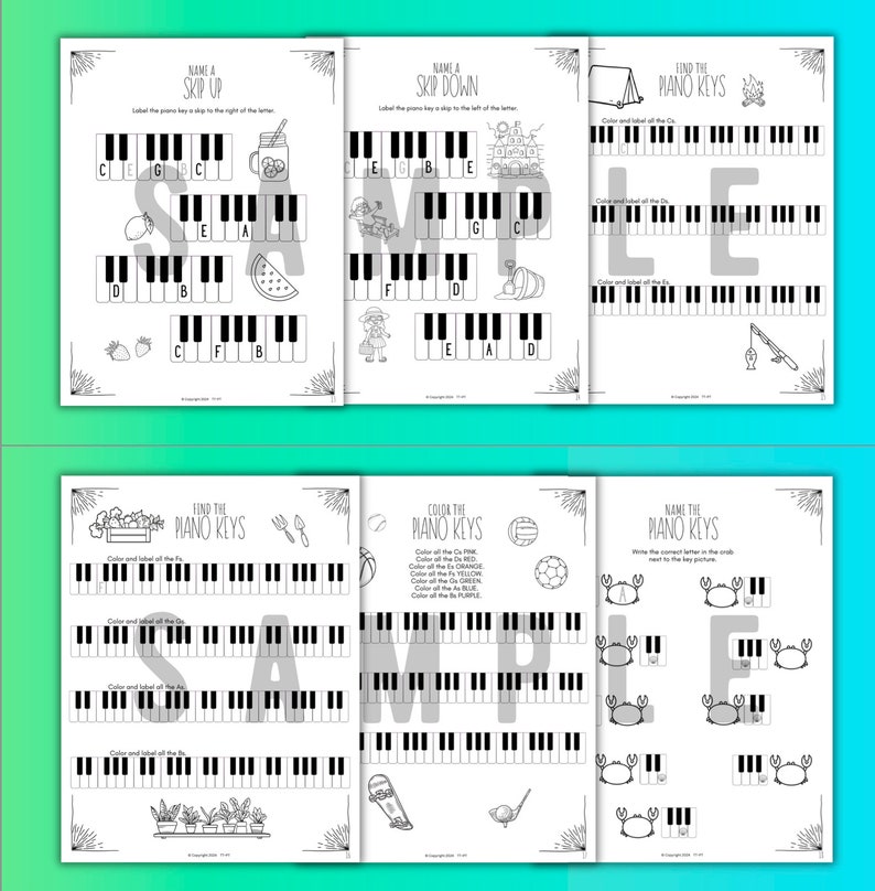 Summer Music Worksheets | Piano KEYS [black Keys, White Keys] Beach ...