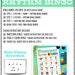 Summer Rhythm Bingo | Music Bingo Game for Beginners (note Values, Rest ...