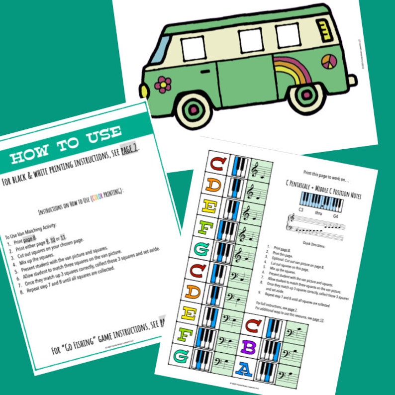 MUSIC THEORY PUZZLES Summer Beach Matching Game: Notes, Key Names ...