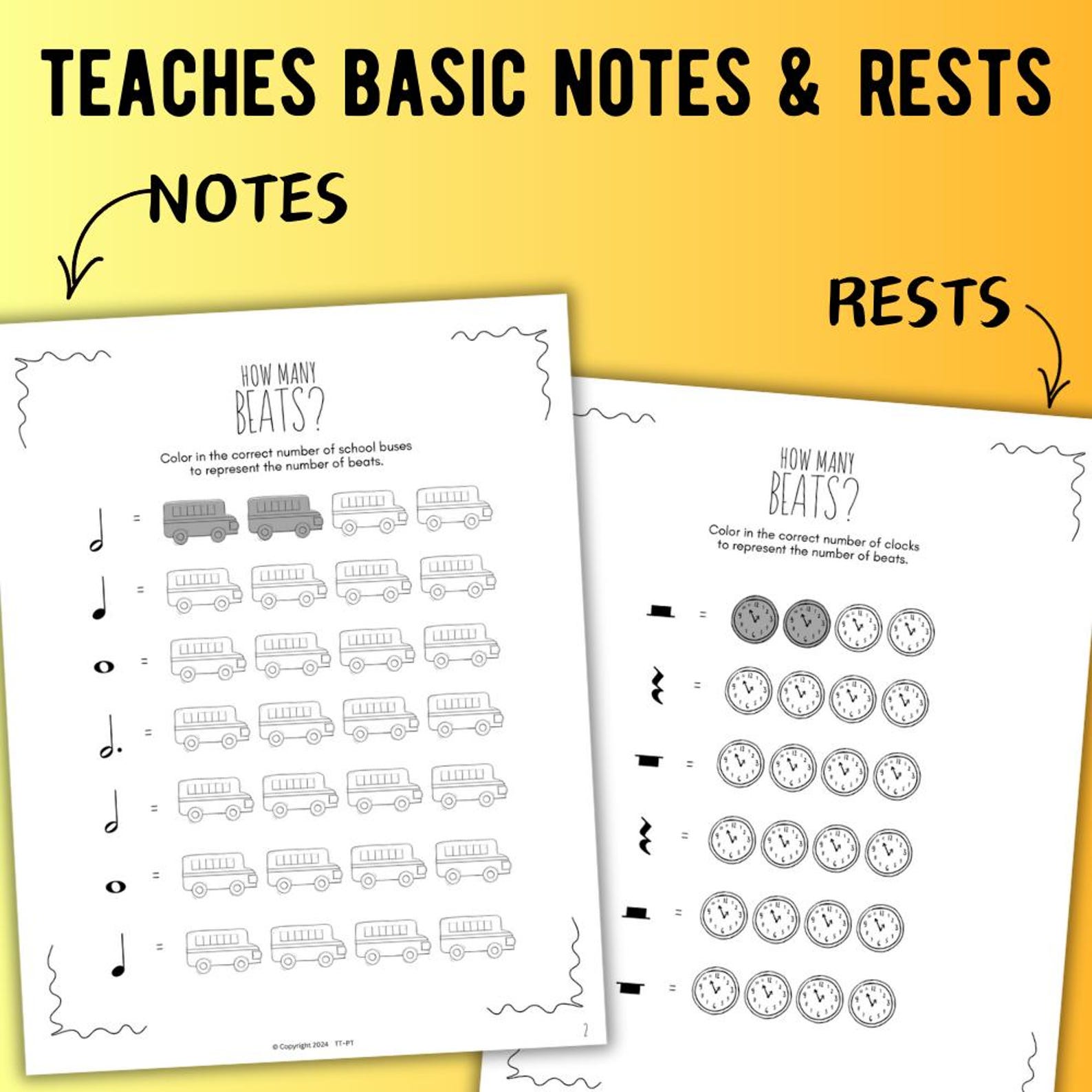 Back to School Music Worksheets | Music Math, Note Values [beginner ...