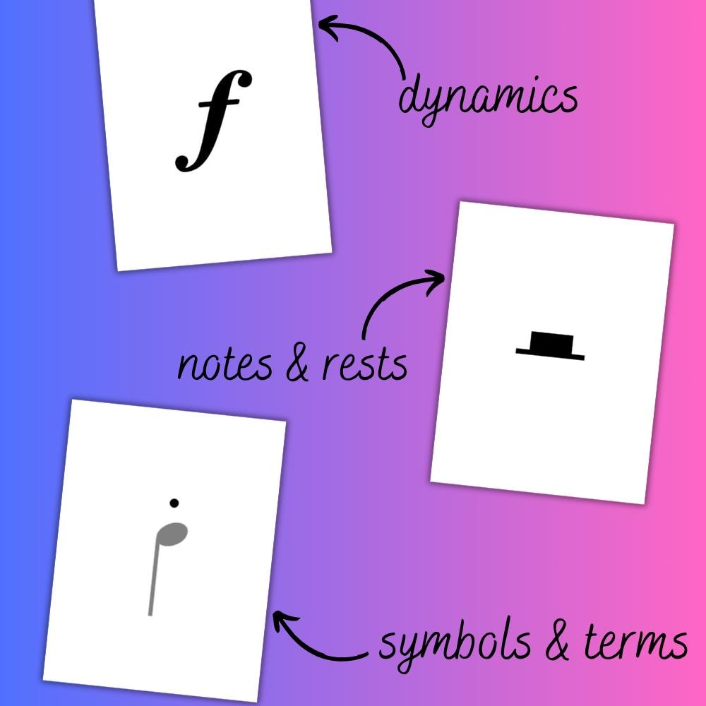 Music Symbols Flash Cards | Dynamics Terms | Piano Music Theory ...