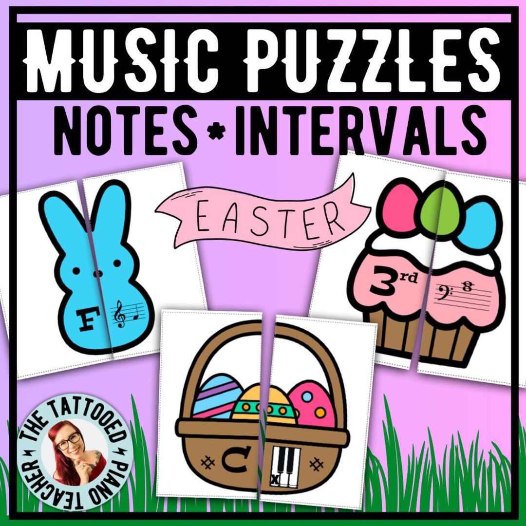 Easter Music Theory Puzzles | Notes Intervals Keys Symbols Flashcards ...