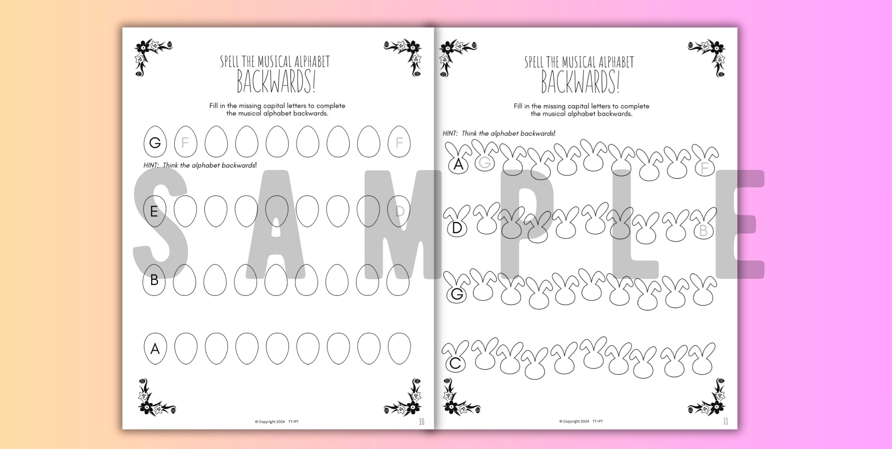 Spring Music Worksheets | Musical Alphabet [beginner Piano] Easter ...