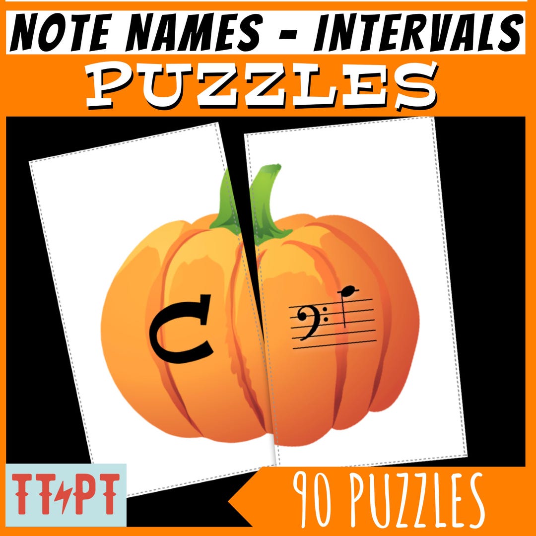 Fall Pumpkin Music Game | Music Theory Flashcards Puzzles | Notes ...