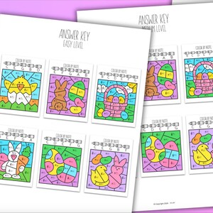 Easter Coloring Pages | Color by Code Music Notes | 3 Levels | Note ...