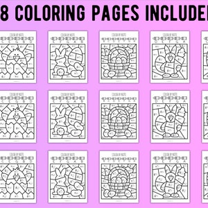Easter Coloring Pages | Color by Code Music Notes | 3 Levels | Note ...