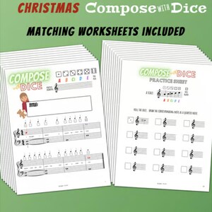 Christmas Music Composing Activity for Piano | Compose With Dice! Game ...