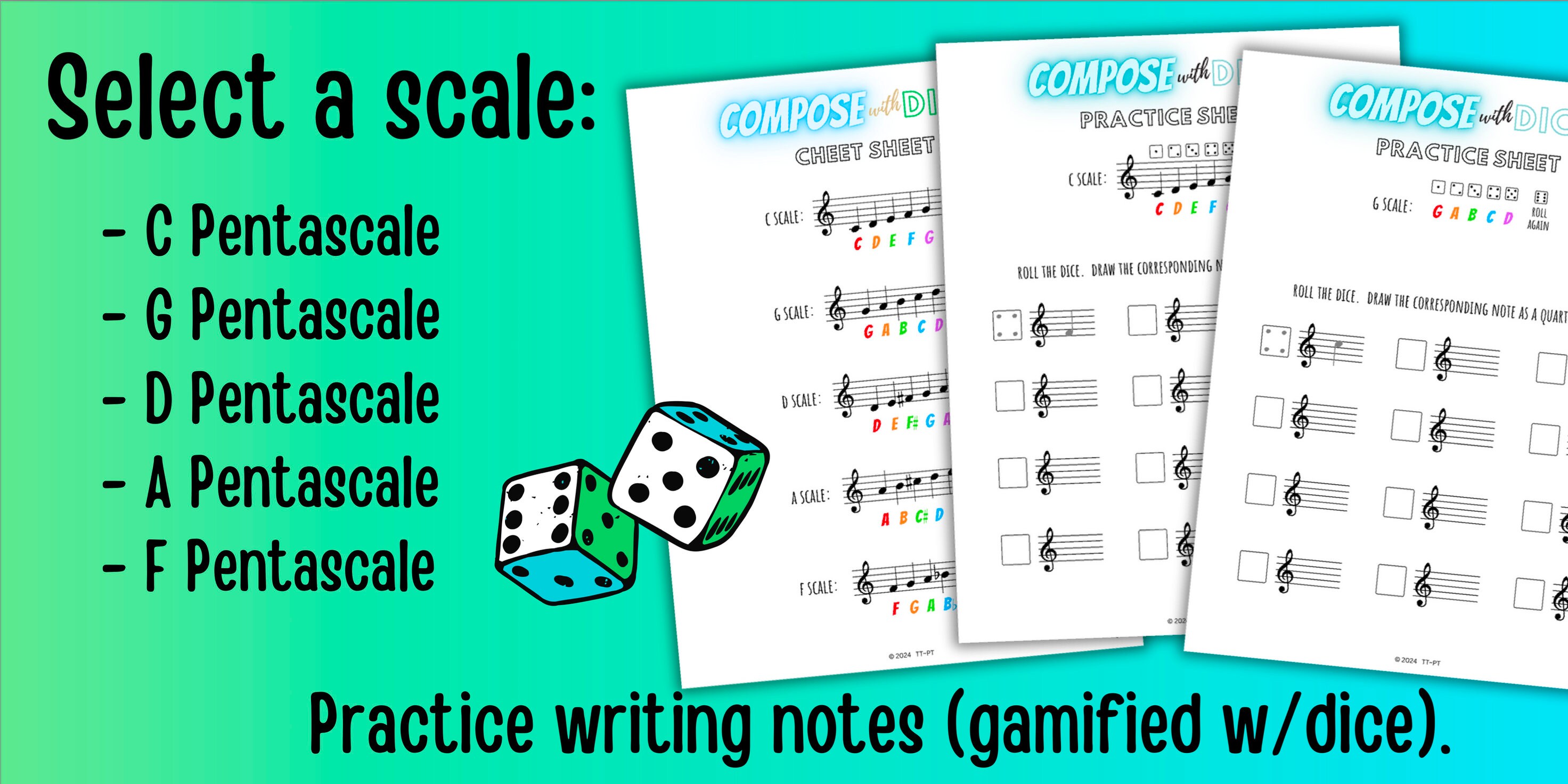 Summer Music Composing Activity for Piano | Compose With Dice - Etsy