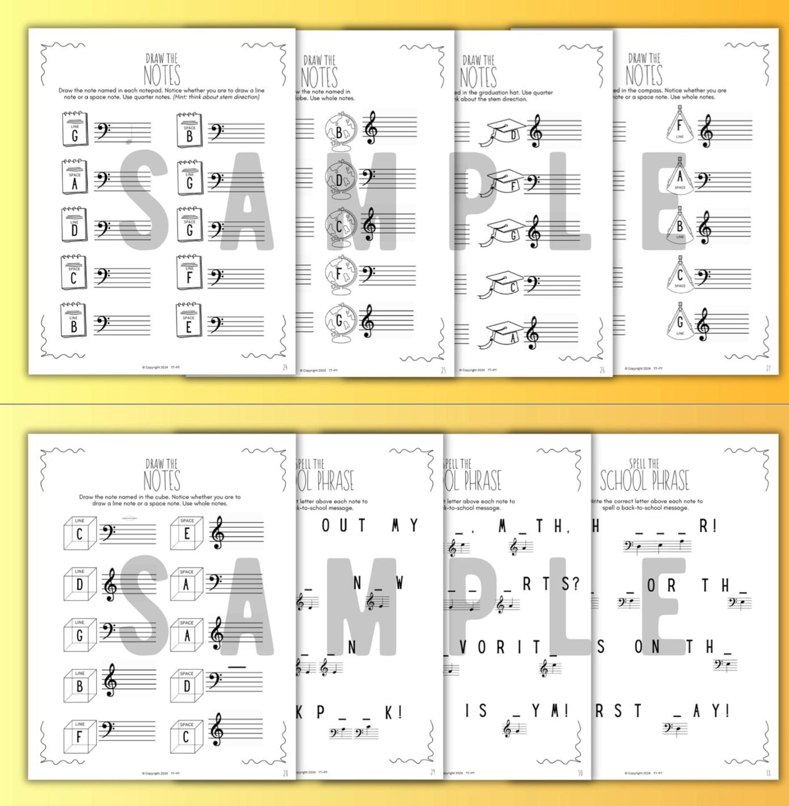 Back to School Music Worksheets Note Naming beginner Piano Worksheets ...