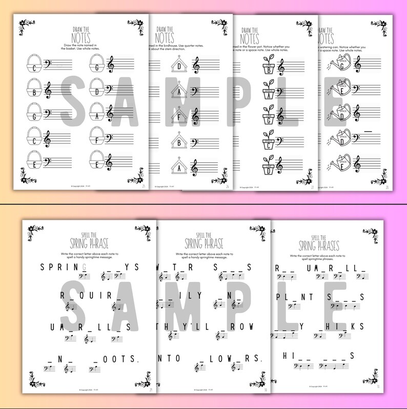 Spring Music Worksheets | Note Naming [beginner Piano Worksheets ...