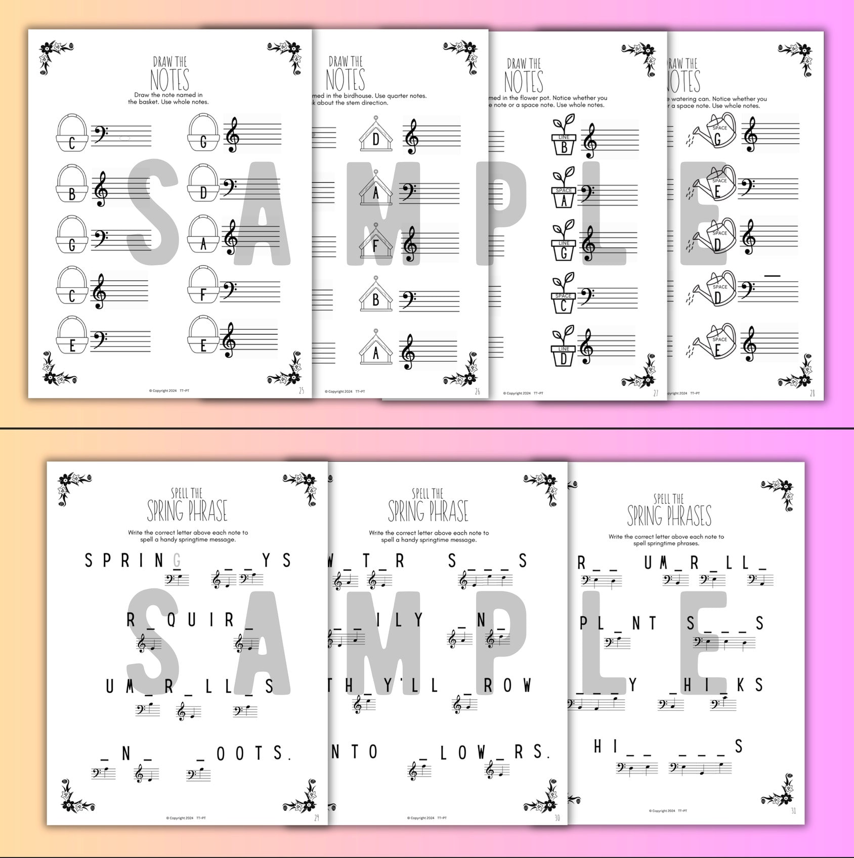 Spring Music Worksheets | Note Naming [beginner Piano Worksheets ...