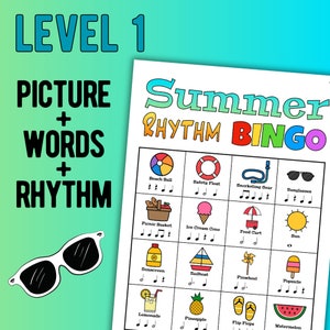 Summer Rhythm Bingo | Music Bingo Game for Beginners (note Values, Rest ...