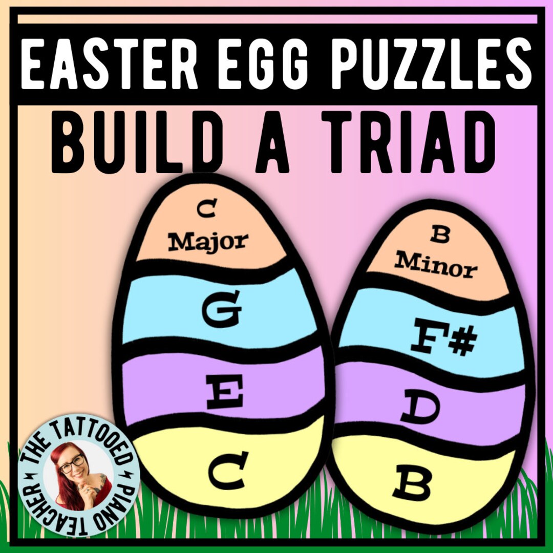 Spring Music Theory Puzzles | Easter Egg Game: Triads (chords ...