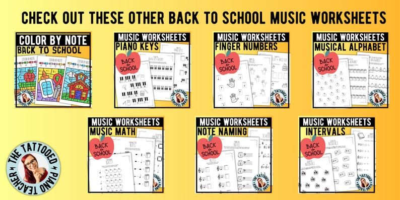 Back to School Music Worksheets Note Naming beginner Piano Worksheets ...