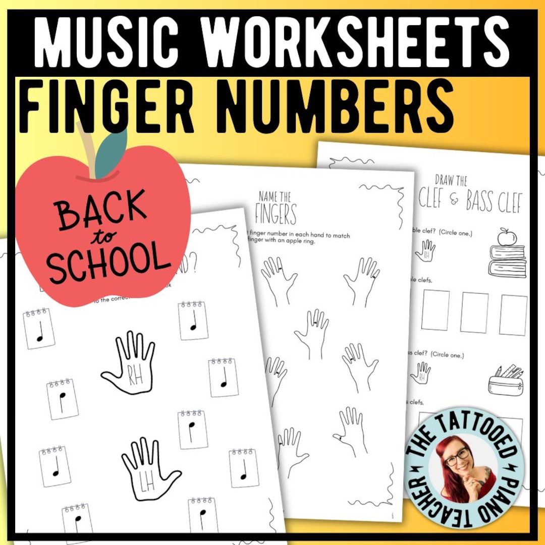 Back to School Music Worksheets | Finger Numbers [beginner Piano ...