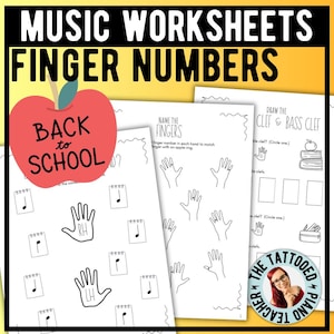Back to School Music Worksheets | Finger Numbers [beginner Piano ...