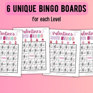 Valentine's Day Music Note Bingo | Music Theory Game for Piano Students ...