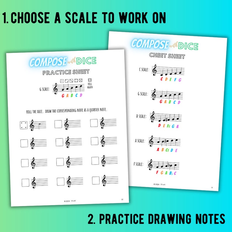 Summer Music Composing Activity for Piano | Compose With Dice - Etsy