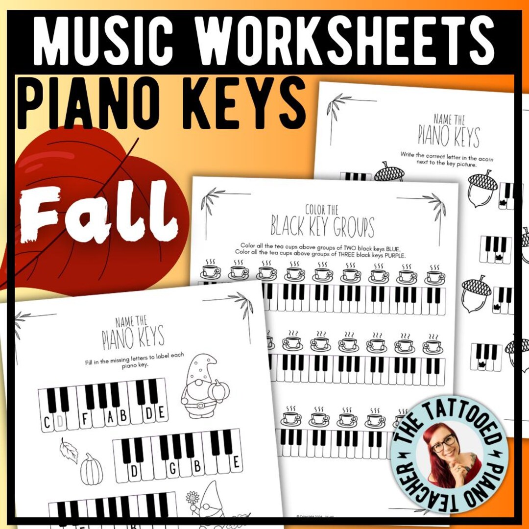 Fall Music Worksheets | Piano KEYS [black Keys, White Keys] Autumn ...