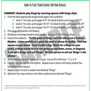 Summer Rhythm Bingo | Music Bingo Game for Beginners (note Values, Rest ...