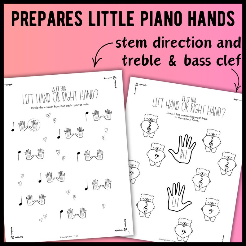 Valentine's Day MUSIC WORKSHEETS | Finger Numbers [beginner Piano ...
