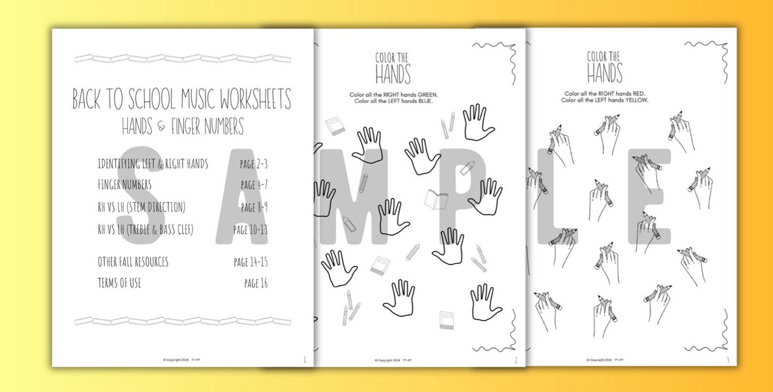 Back to School Music Worksheets | Finger Numbers [beginner Piano ...