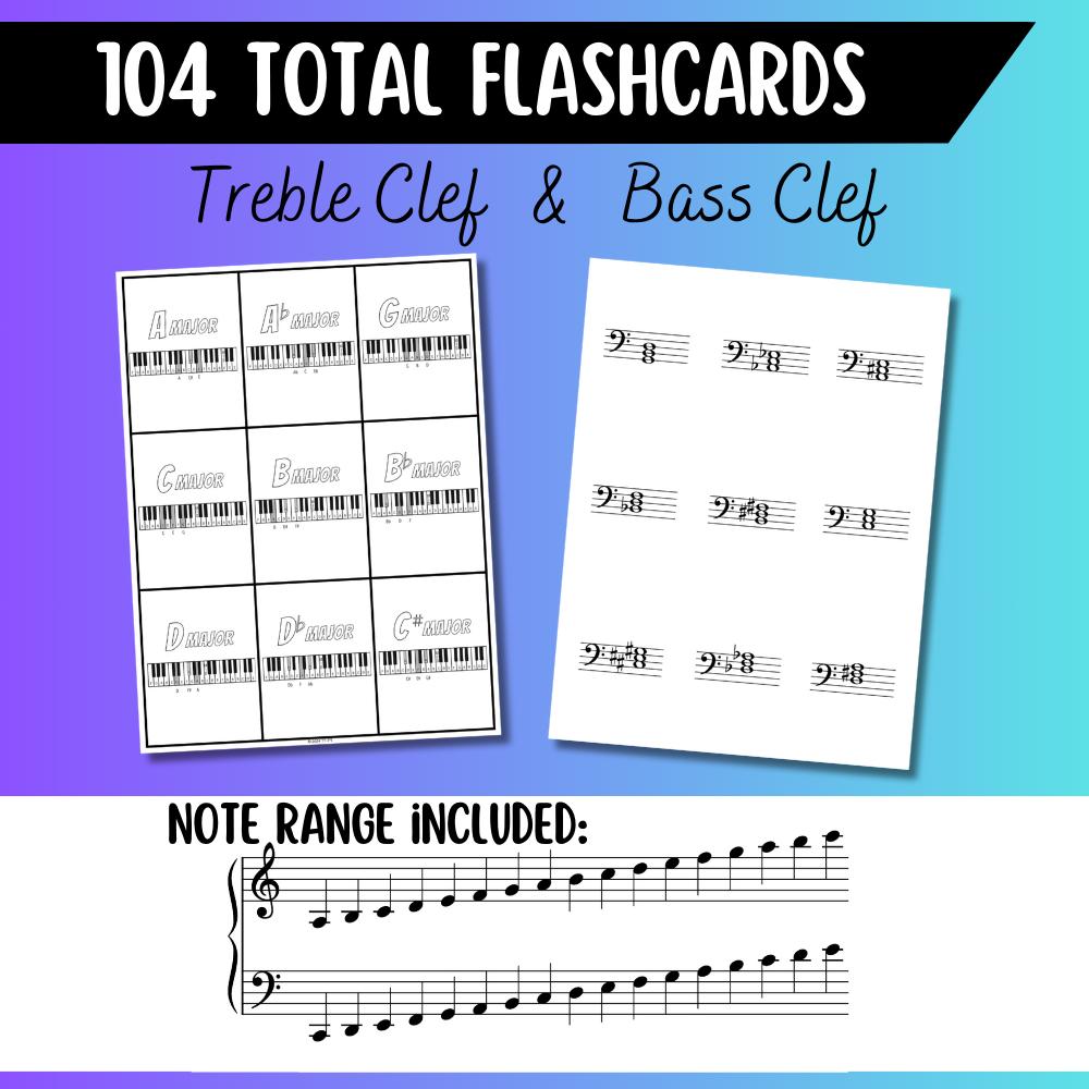 Major Chords Flash Cards | Root Position Triads | Piano Music Theory ...