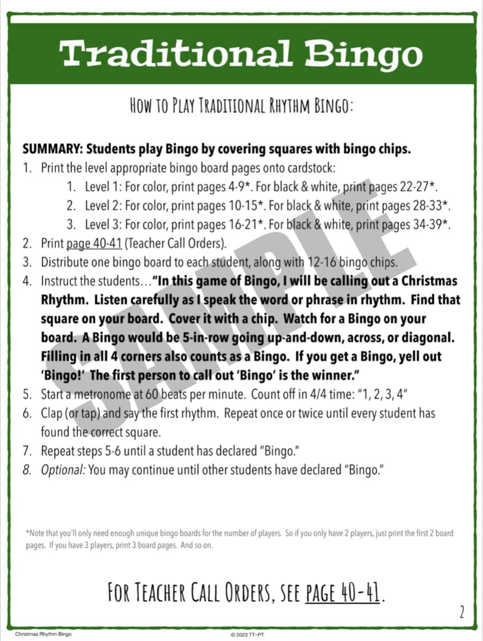 Christmas Rhythm Bingo | Music Bingo Game for Beginners | Piano Music ...