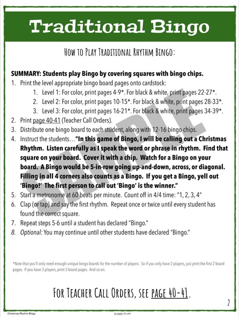 Christmas Rhythm Bingo | Music Bingo Game for Beginners | Piano Music ...