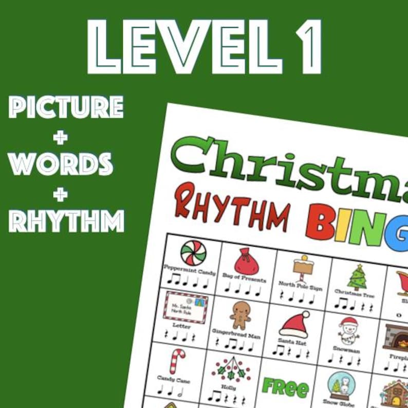 Christmas Rhythm Bingo | Music Bingo Game for Beginners | Piano Music ...