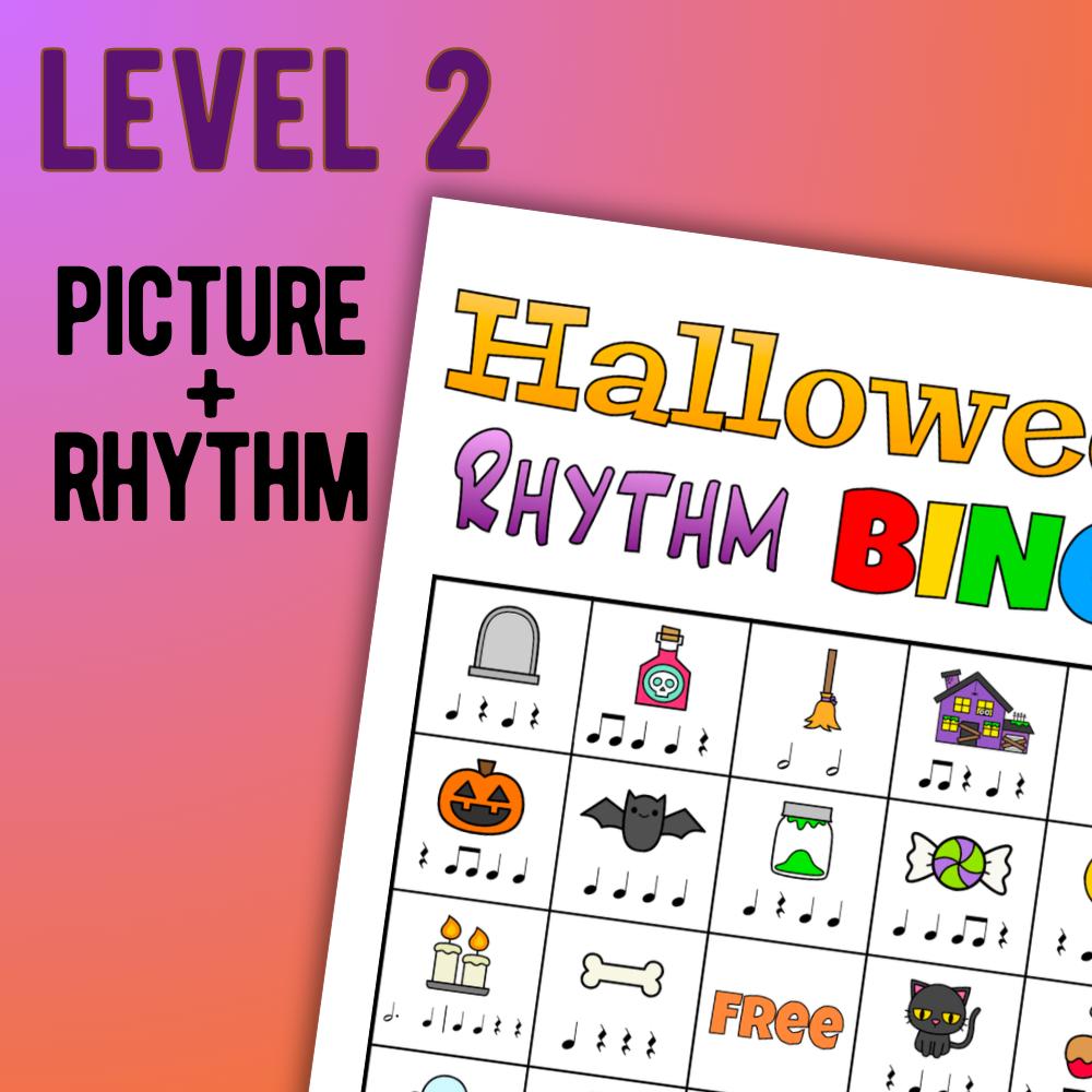 Halloween Rhythm Bingo: Music Note Values Game (printable PDF) - Etsy
