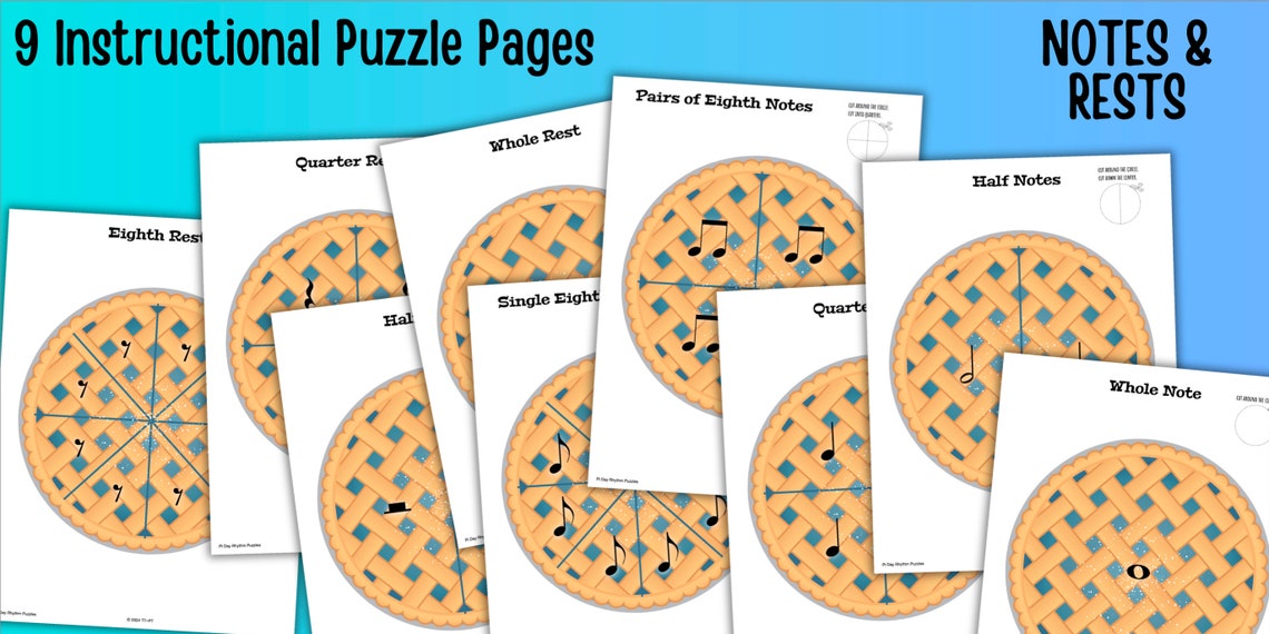 Pi Day Rhythm Pie Puzzles: Spring Music Game for Note & Rest Values - Etsy