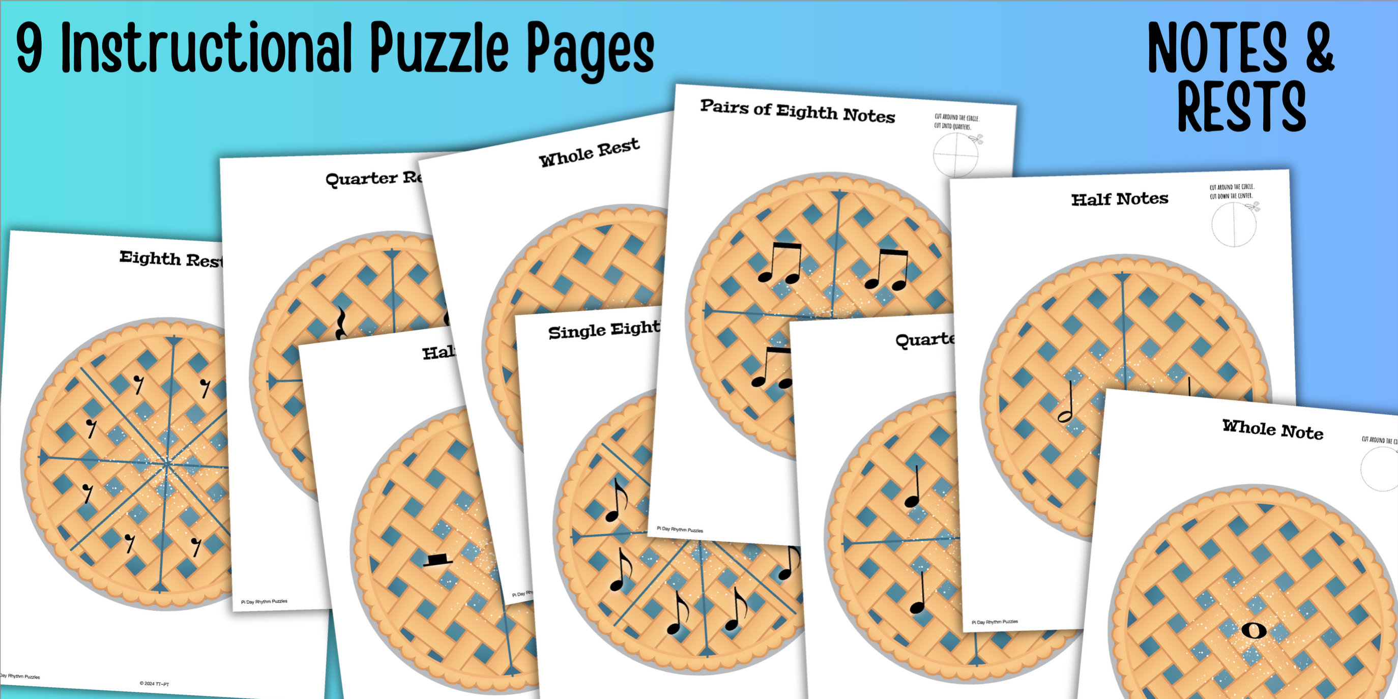 Pi Day Rhythm Pie Puzzles: Spring Music Game for Note & Rest Values - Etsy