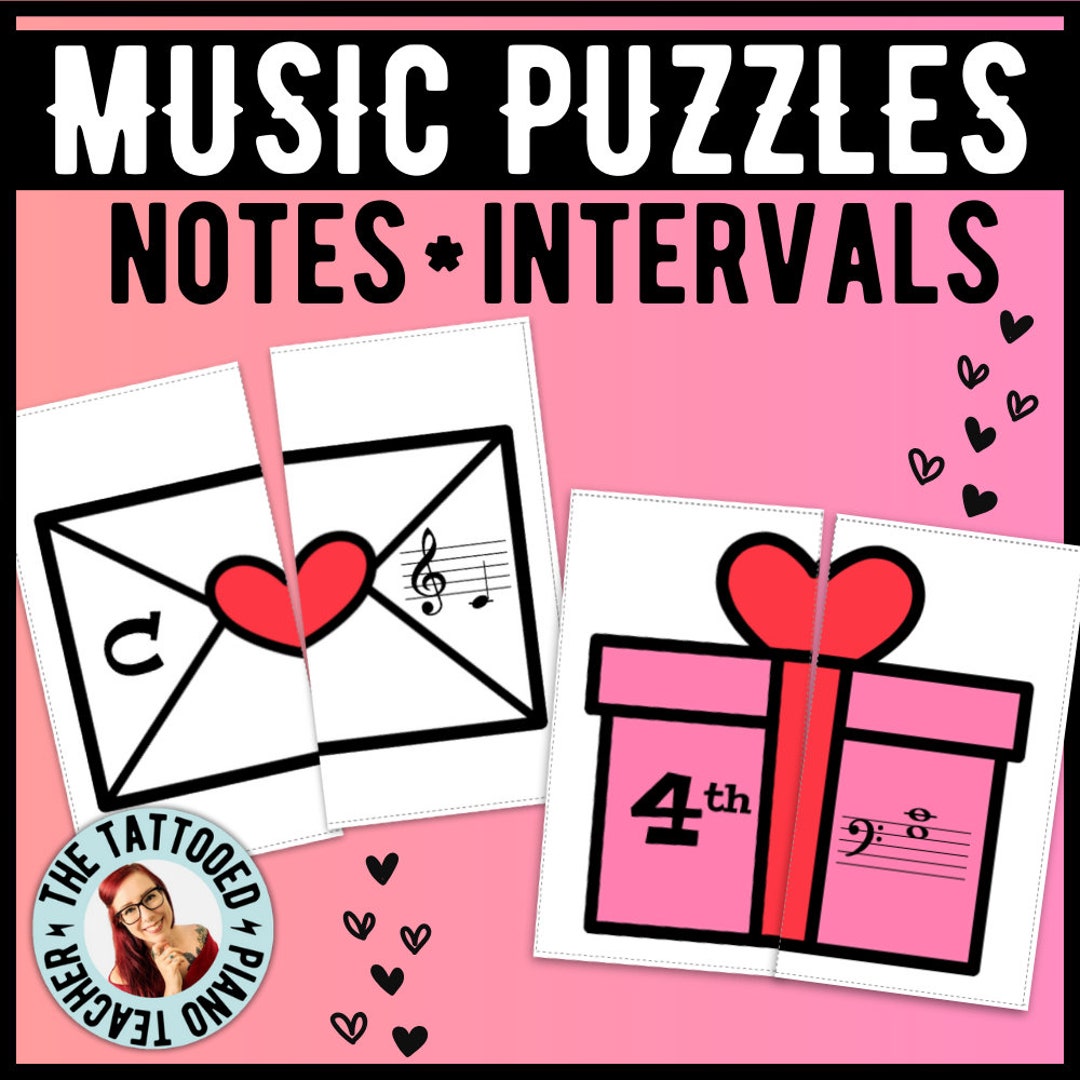 Valentine's Day Music Theory Puzzles | Notes Intervals Keys Heart ...