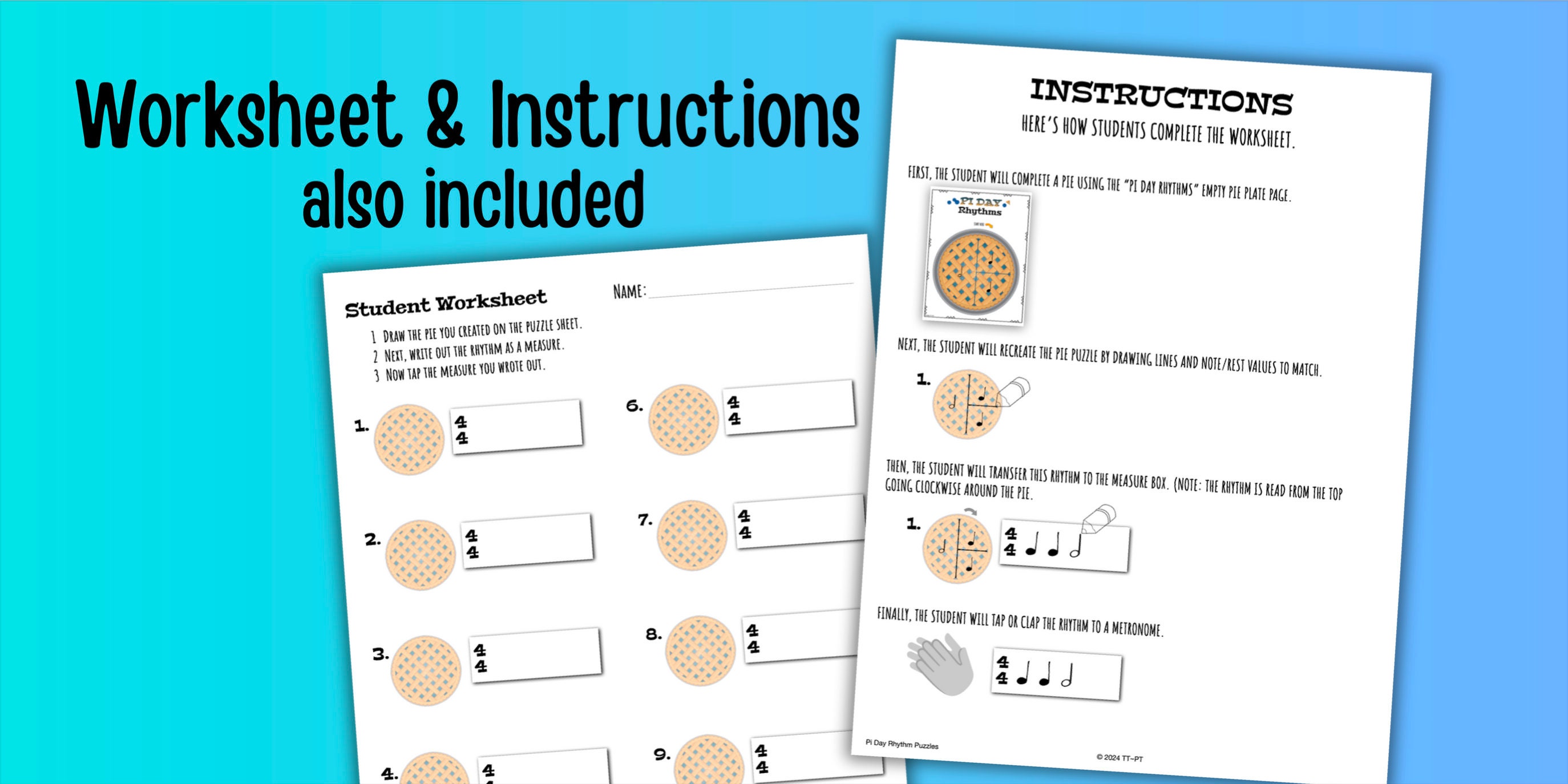Pi Day Rhythm Pie Puzzles: Spring Music Game for Note & Rest Values - Etsy
