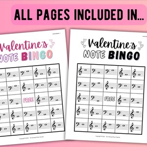 Valentine's Day Music Note Bingo | Music Theory Game for Piano Students ...