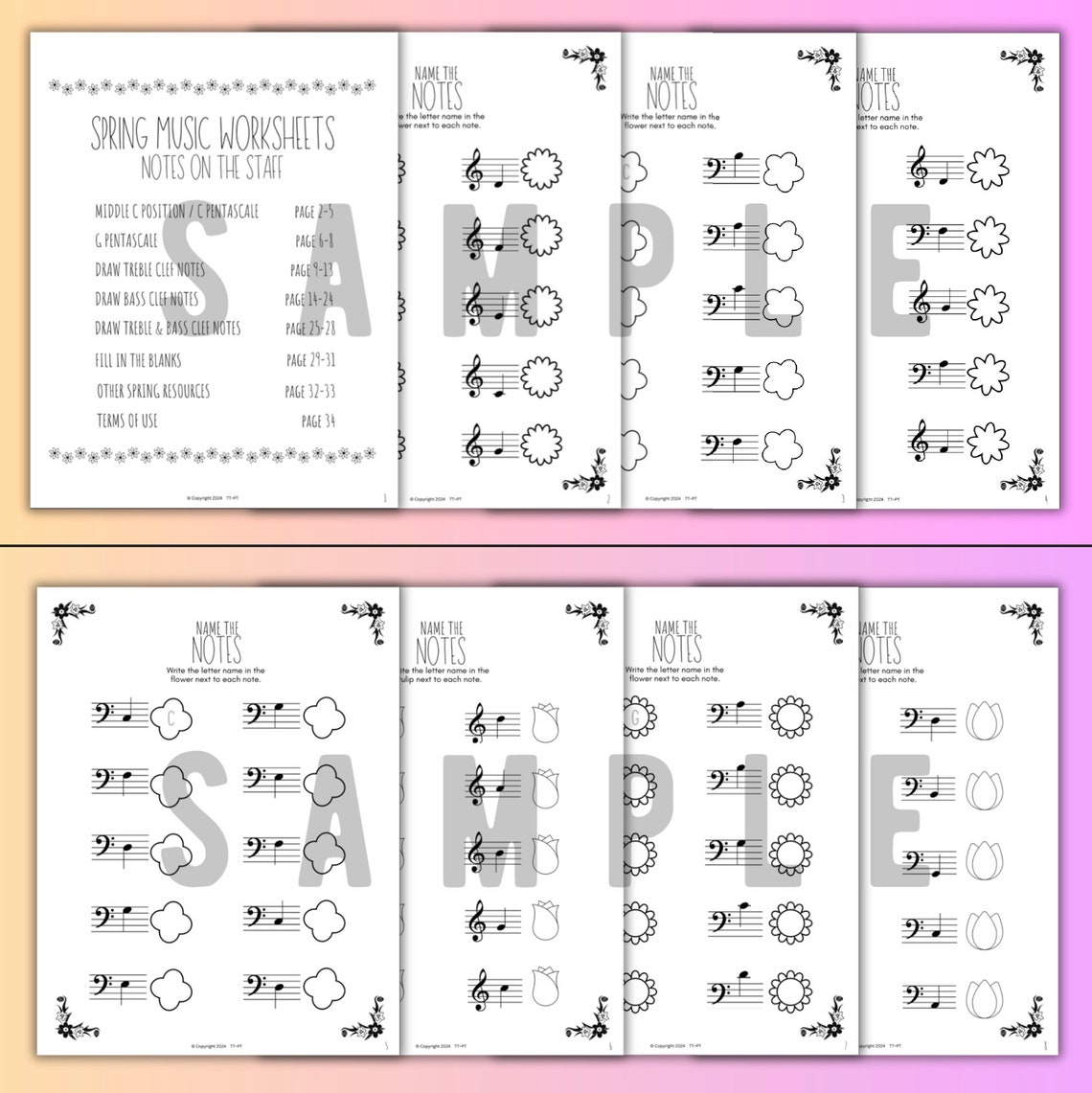 Spring Music Worksheets | Note Naming [beginner Piano Worksheets ...
