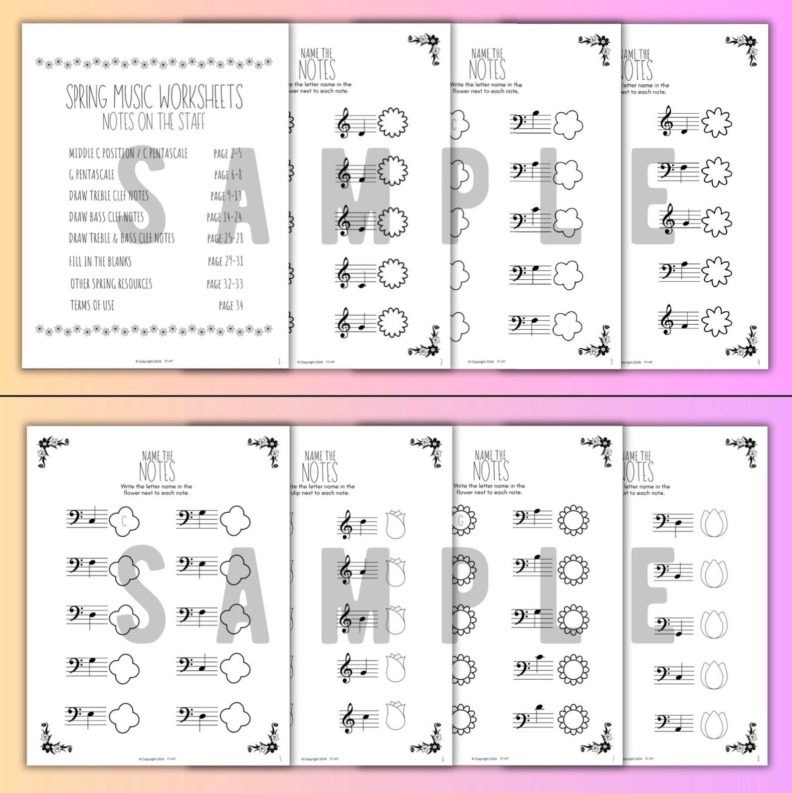 Spring Music Worksheets | Note Naming [beginner Piano Worksheets ...