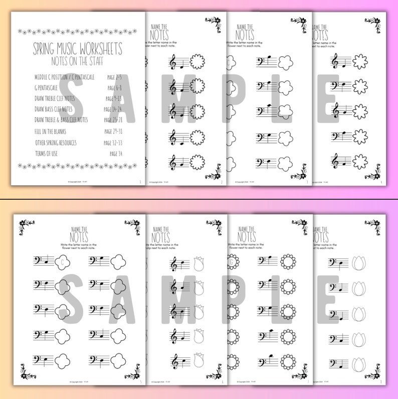 Spring Music Worksheets | Note Naming [beginner Piano Worksheets ...