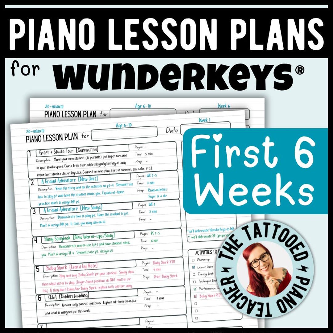 Wunderkeys® Lesson Plans | 6-week Beginner Piano Pack With Templates ...