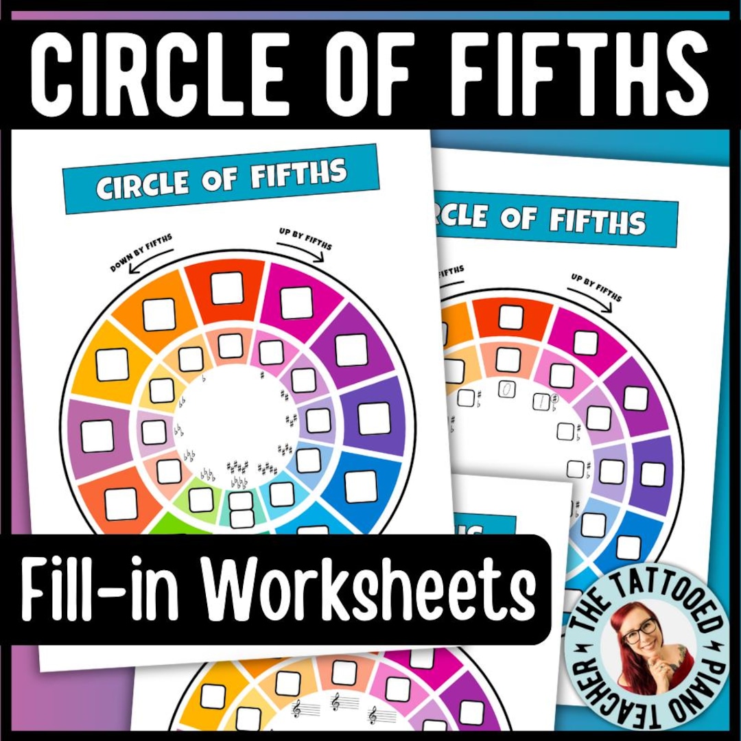Circle Of Fifths Chart Worksheets Music Theory PDF For Piano